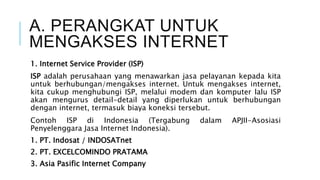 Akses internet (perangkat untuk mengakses internet) | PPT