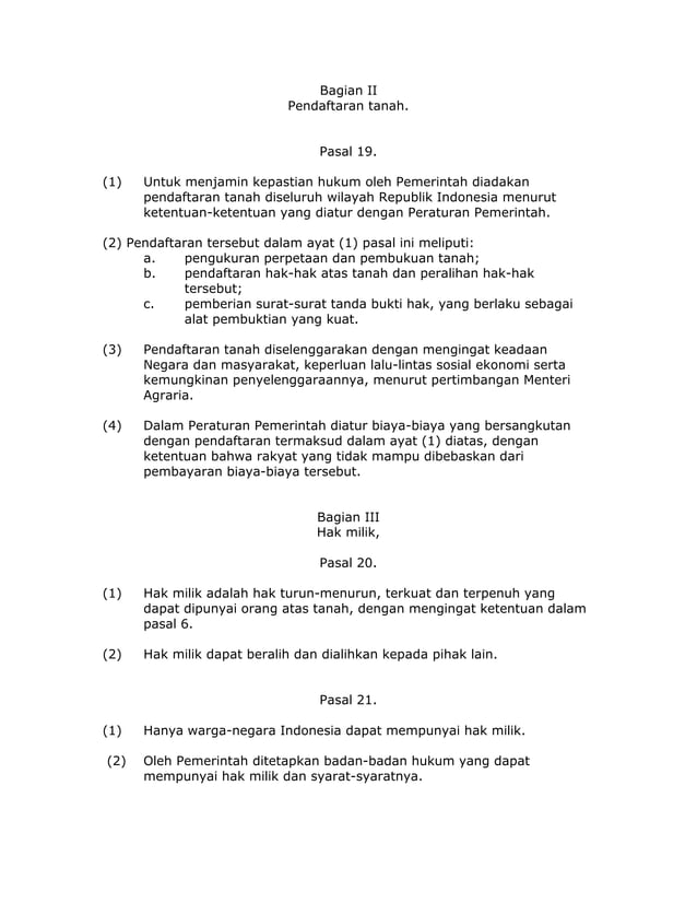 Uu 5 tahun 1960 uupa | PDF
