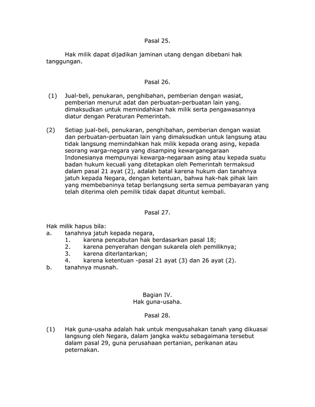 Uu 5 tahun 1960 uupa | PDF