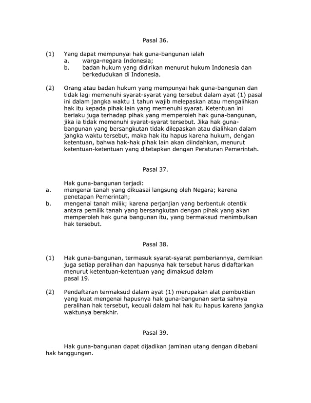 Uu 5 tahun 1960 uupa | PDF