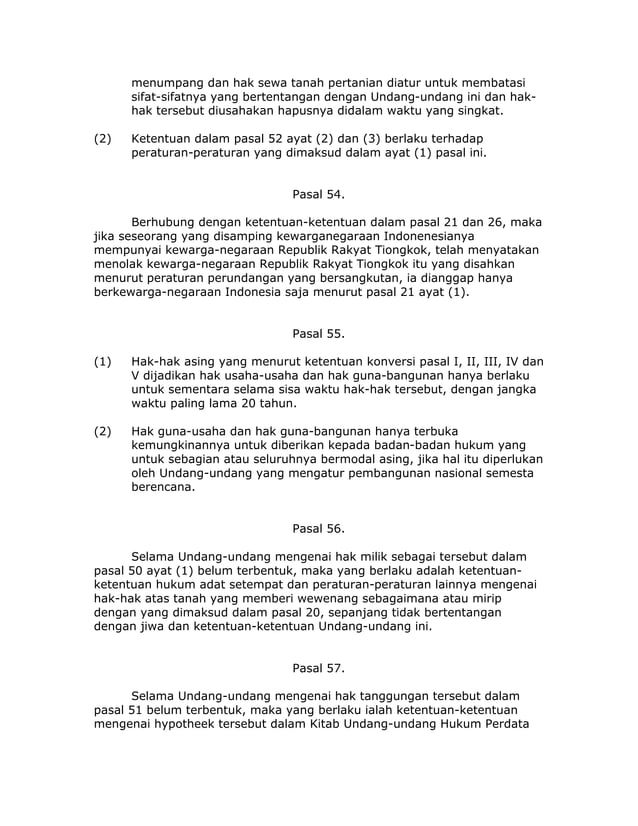 Uu 5 tahun 1960 uupa | PDF