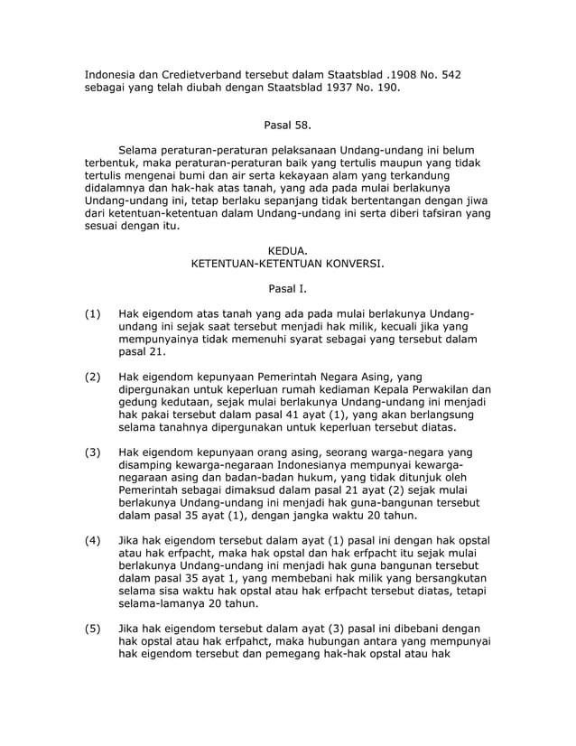 Uu 5 tahun 1960 uupa | PDF