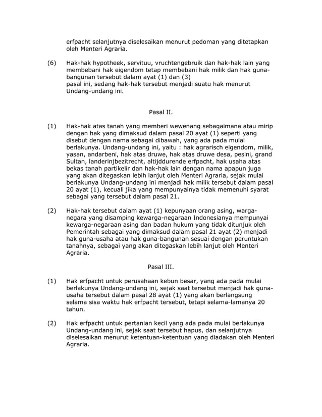 Uu 5 tahun 1960 uupa | PDF