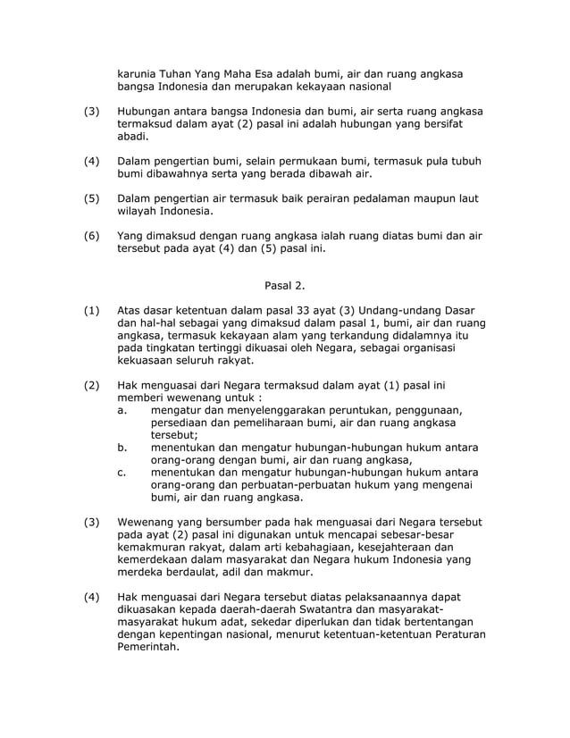 Uu 5 tahun 1960 uupa | PDF