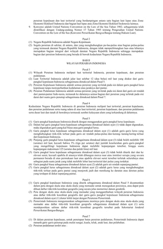 Uu 6 tahun 1996 tentang perairan indonesia | PDF