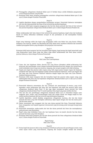 Uu 6 tahun 1996 tentang perairan indonesia | PDF