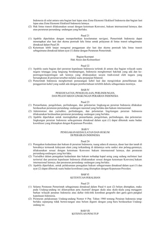 Uu 6 tahun 1996 tentang perairan indonesia | PDF