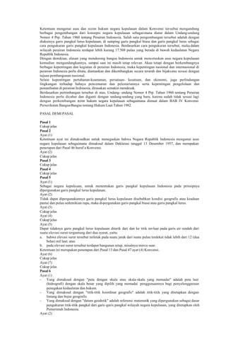 Uu 6 tahun 1996 tentang perairan indonesia | PDF