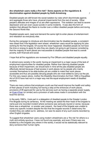 Are wheelchair users really a fire risk by keith armstrong | PDF