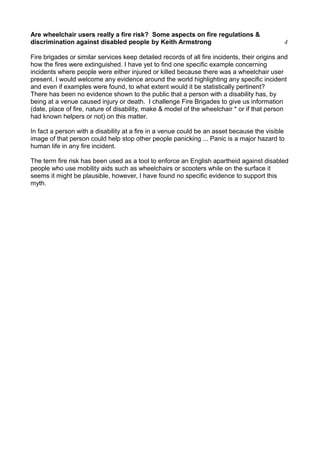 Are wheelchair users really a fire risk by keith armstrong | PDF | Free ...