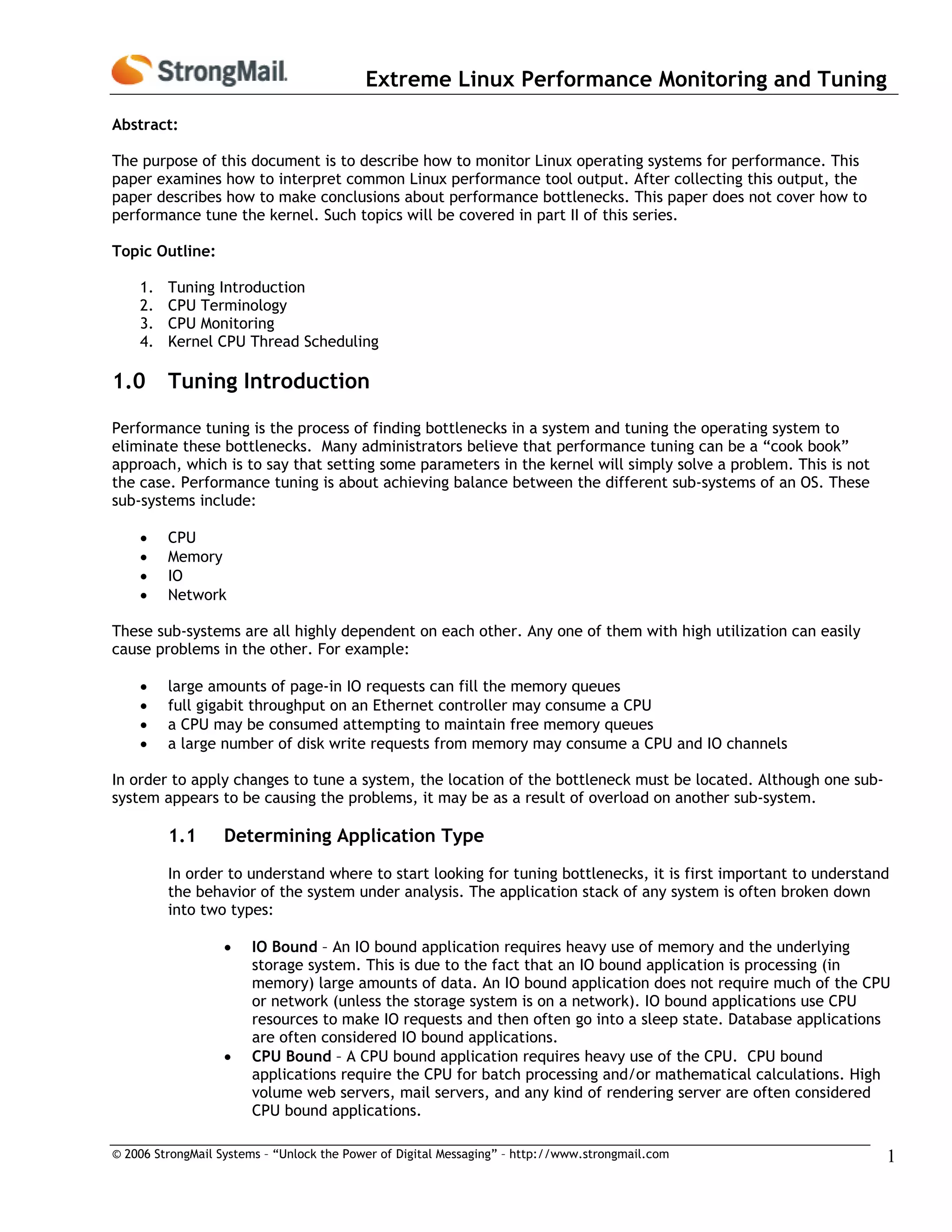 Extreme Linux Performance Monitoring and Tuning | PDF