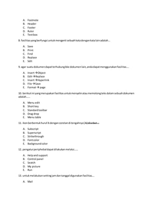 soal ukk kelas X semester 2 | PDF