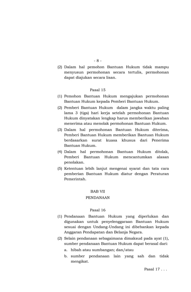 Uu bantuan hukum | PDF