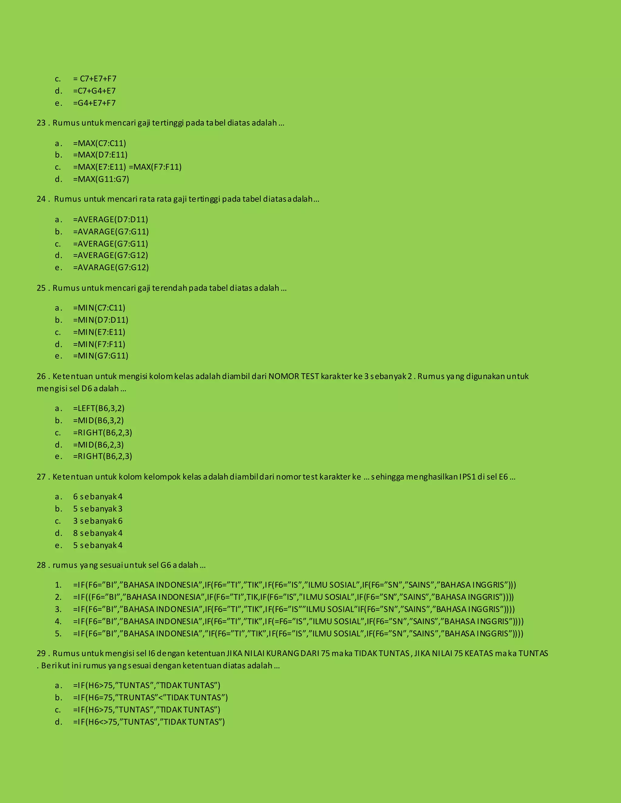 SOAL UKK EXCEL SM 2 KELAS XI | DOCX