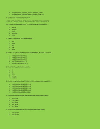 SOAL UKK EXCEL SM 2 KELAS XI | DOCX
