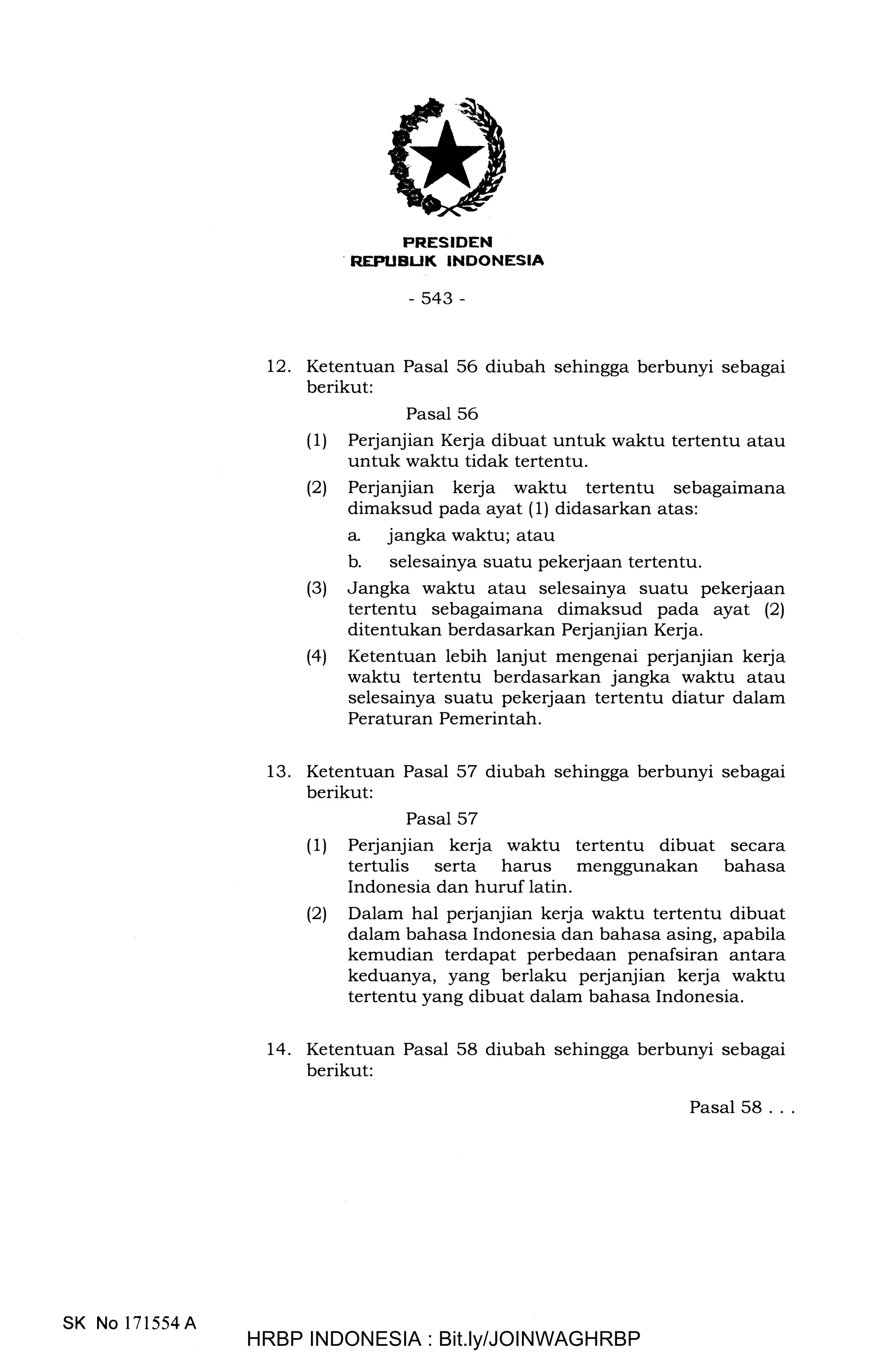 UU No. 6 Tahun 2023 Tentang Penetapan Perpu No. 2 Tahun 2022 Tentang Cipta Kerja Menjadi Undang ...