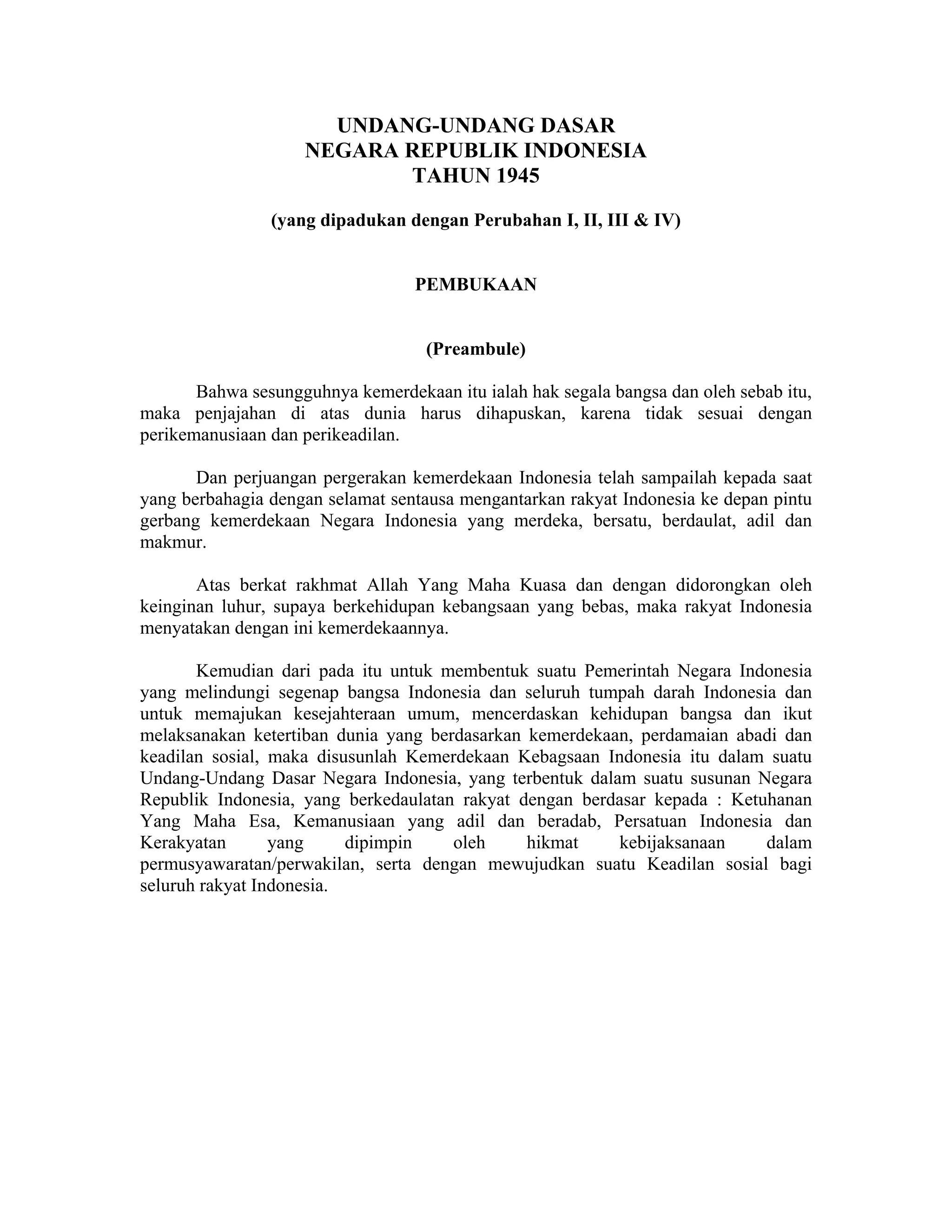UUD 1945 | PDF