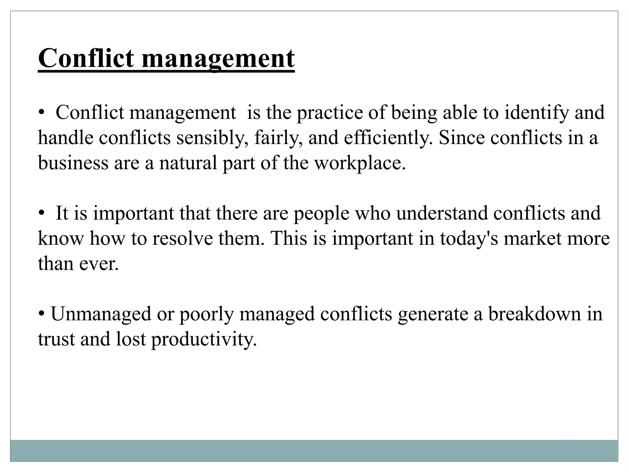 Conflict Management, Conflict process | PPTX