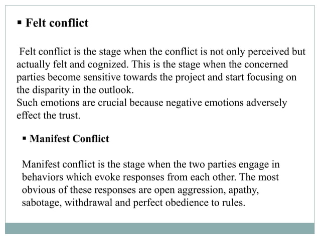 Conflict Management, Conflict process | PPTX