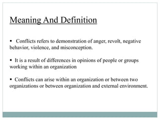 Conflict Management, Conflict process | PPTX