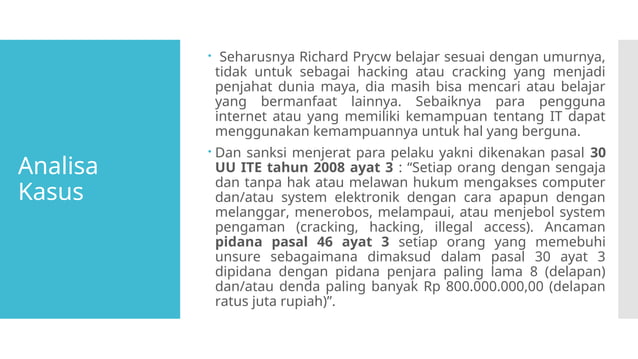 Perkembangan Undang-Undang ITE sampai sekarang | PPT