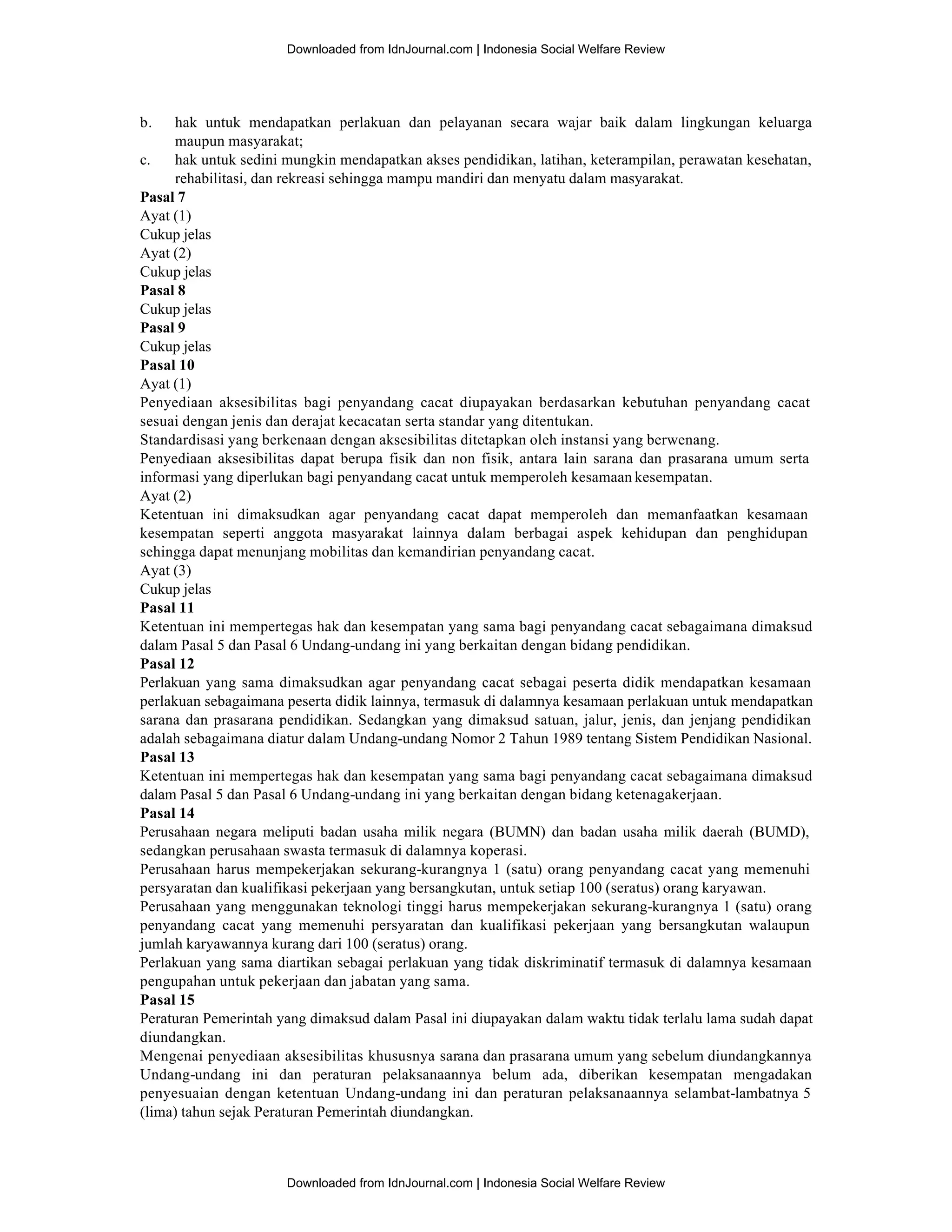 Uu no. 4 tahun 1997 idn journal | PDF