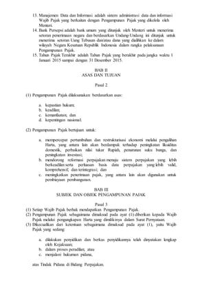 Uu no.11 th 2016 pengampunan pajak | PDF