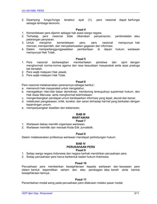 UU No. 40 Tahun 1999 | PDF