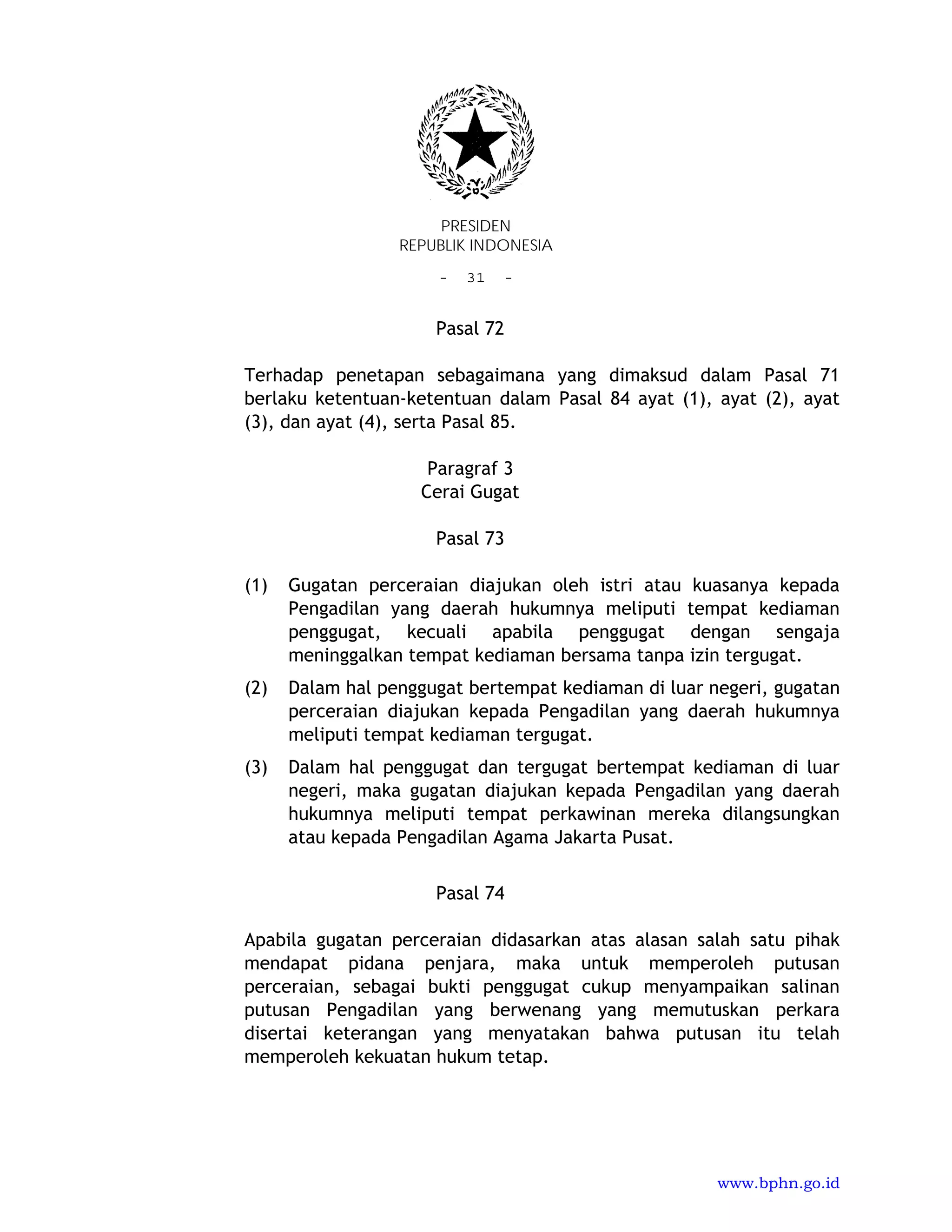 Uu no. 7 tahun 1989 tentang peradilan agama | PDF