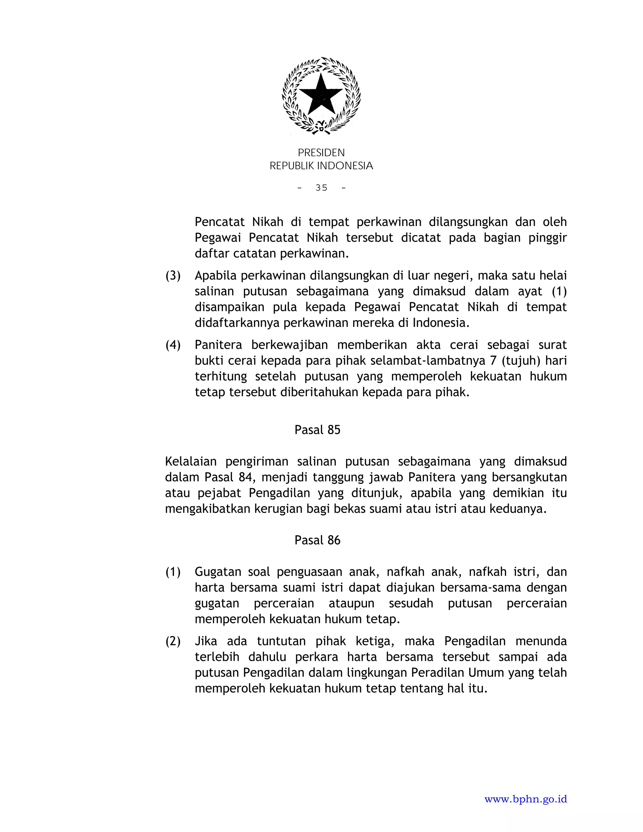 Uu no. 7 tahun 1989 tentang peradilan agama | PDF