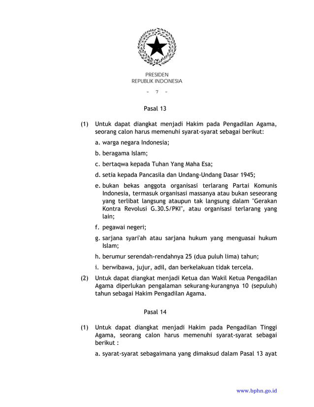 Uu no. 7 tahun 1989 tentang peradilan agama | PDF