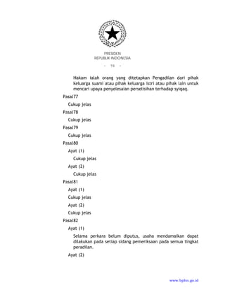 Uu no. 7 tahun 1989 tentang peradilan agama | PDF