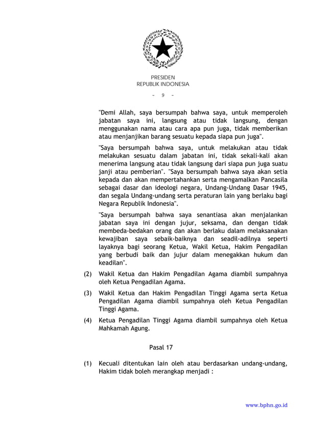 Uu no. 7 tahun 1989 tentang peradilan agama | PDF