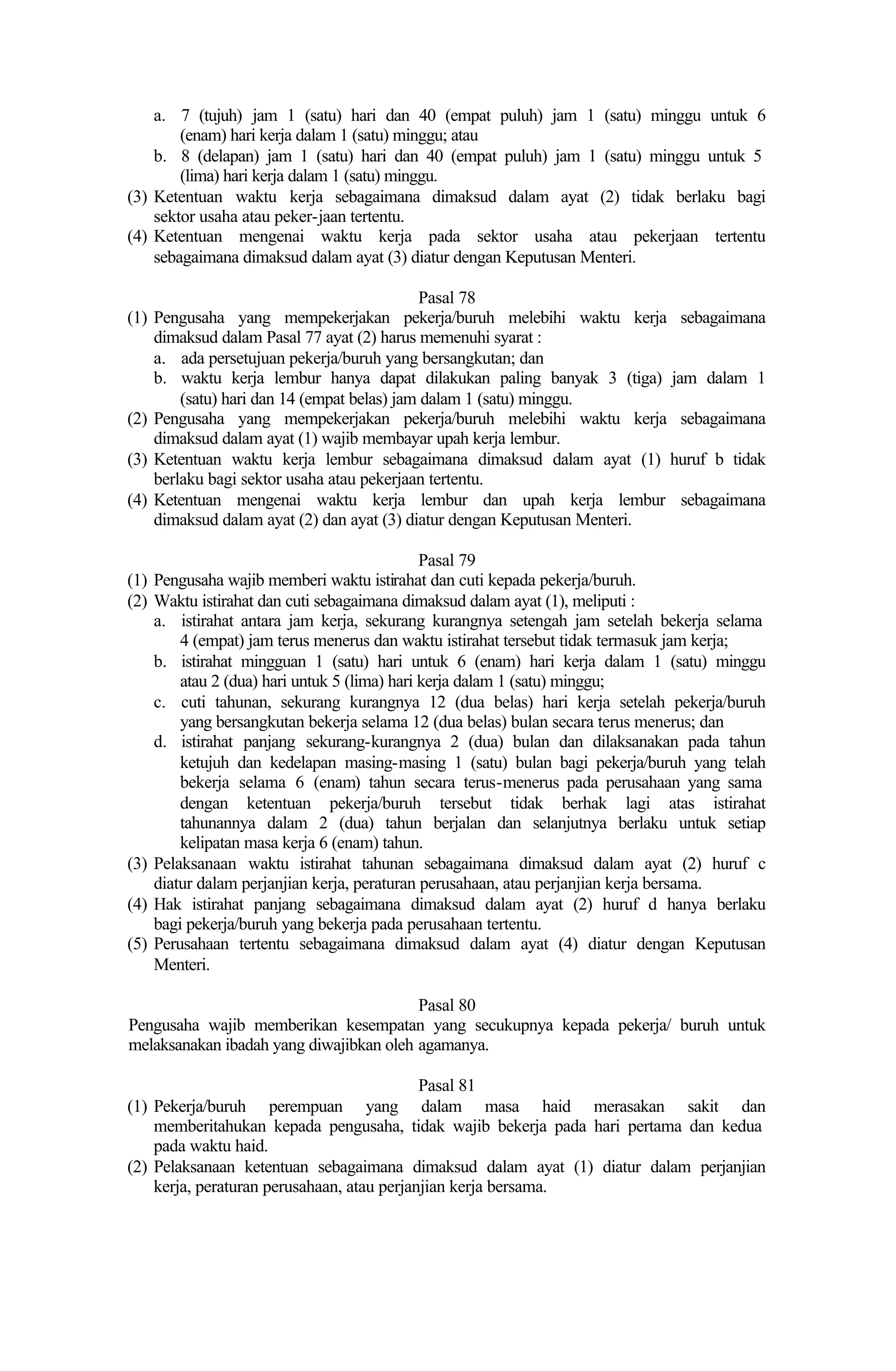 UU No. 13 Tahun 2003 Tentang Ketenagakerjaan | PDF