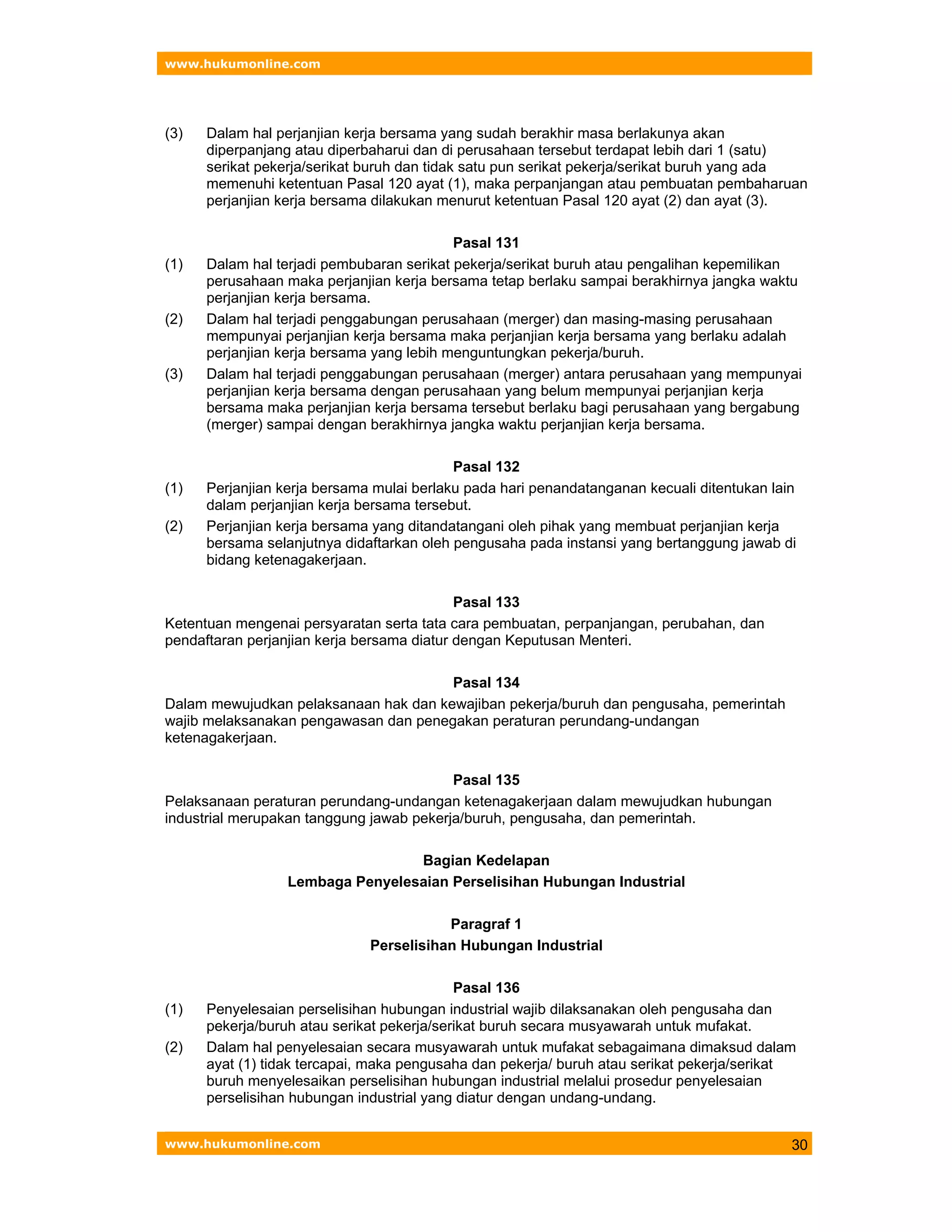 Uu no 13_2003 tentang Ketenagakerjaan | PDF