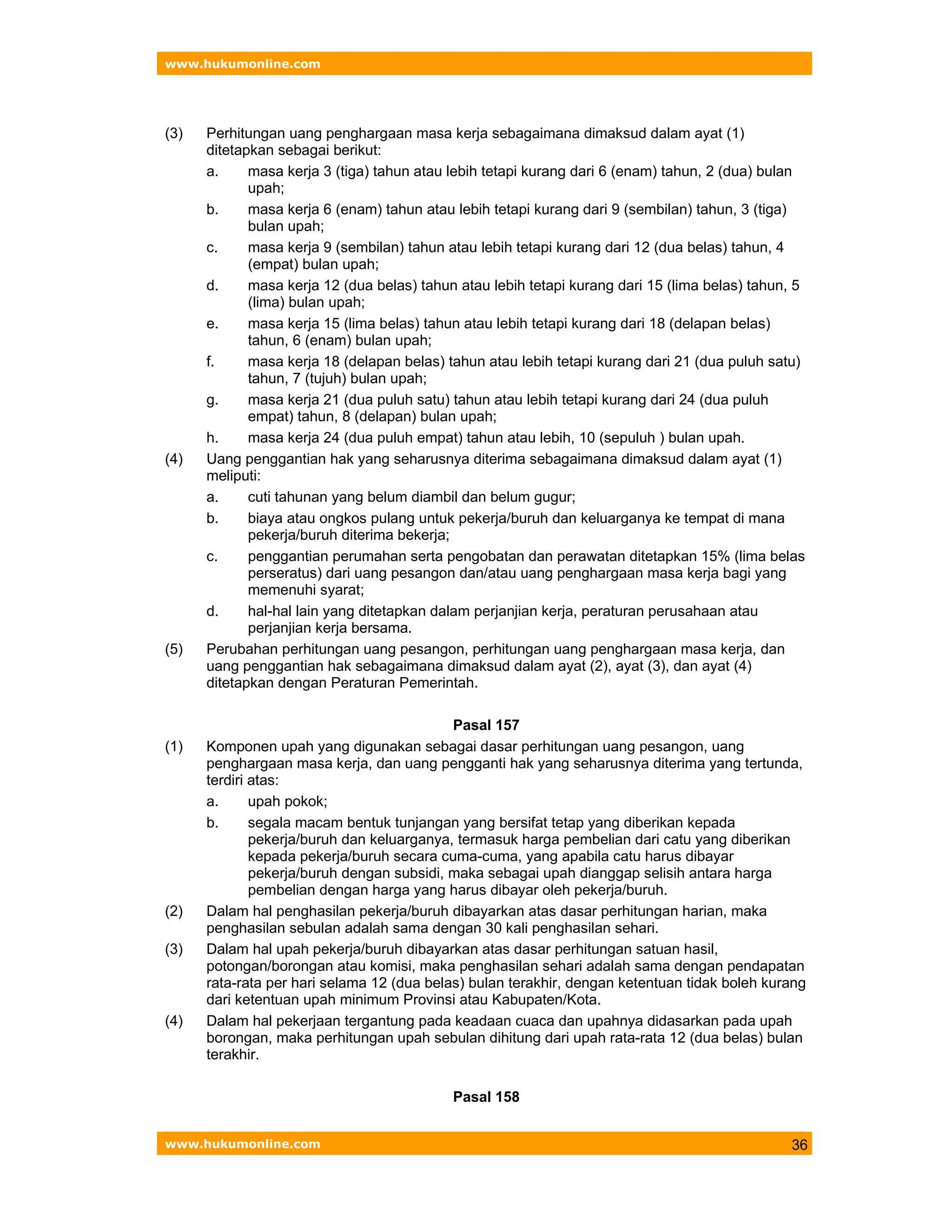 Uu no 13 tahun 2003 ketenagakerjaan | PDF