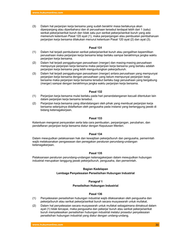 Uu no 13 tahun 2003 ketenagakerjaan | PDF
