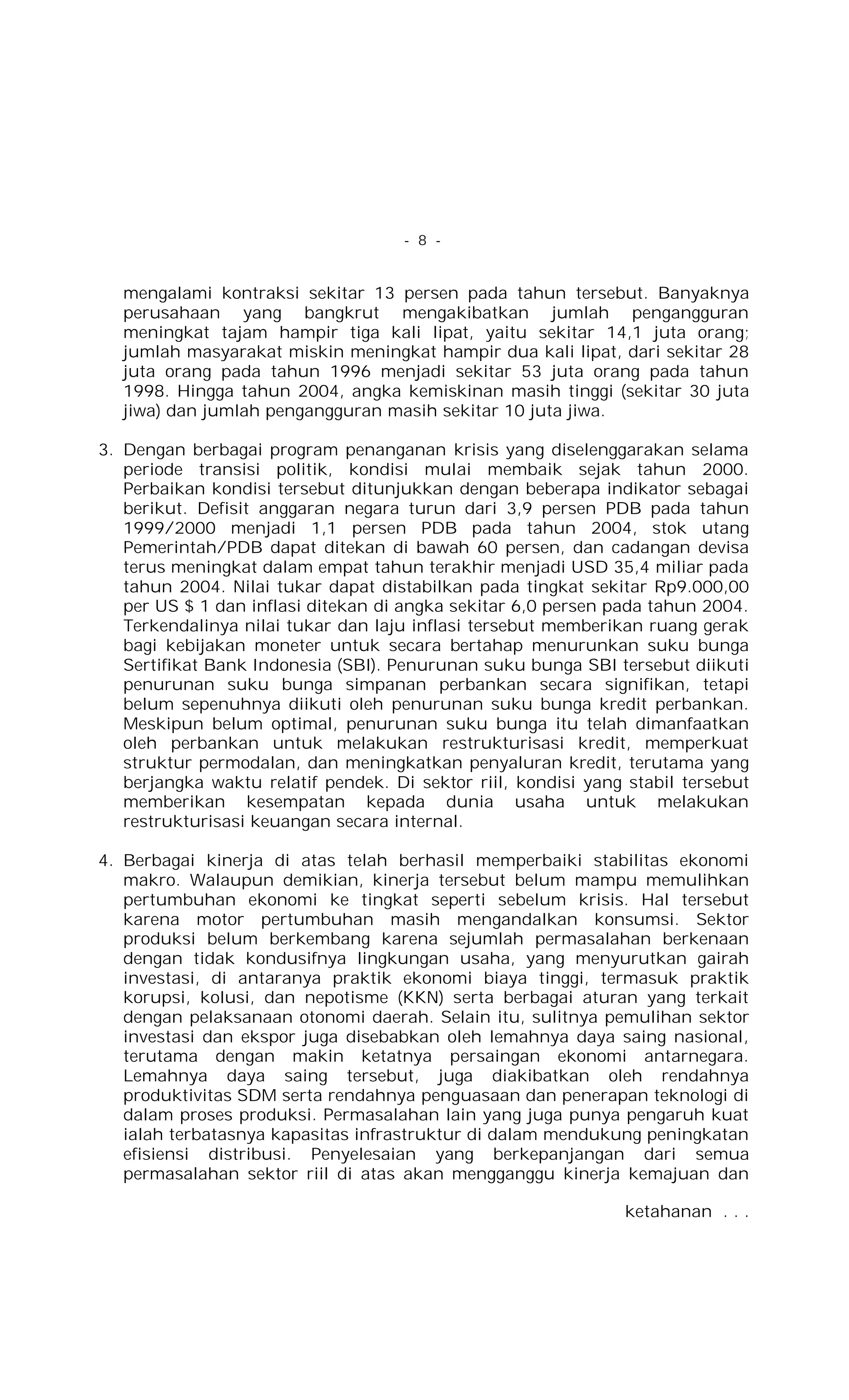 Undang-undang No. 17 Tahun 2007 tentang Rencana Pembangunan Jangka Panjang Nasional Tahun 2005 ...