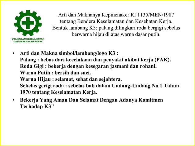 Materi UU Nomor 1 Tahun 1970 Tentang Keselamatan Kerja.ppt