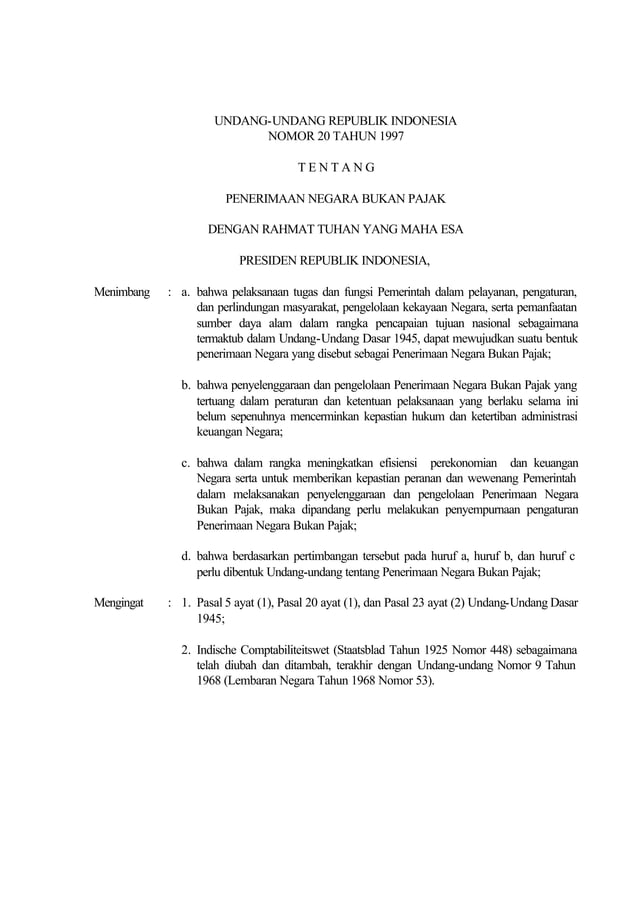 Uu no 20 tahun 1997 | PDF