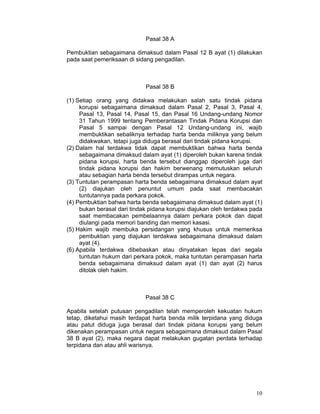 UU No 20 tahun 2001 ttg Pemberantasan Tipikor | PDF