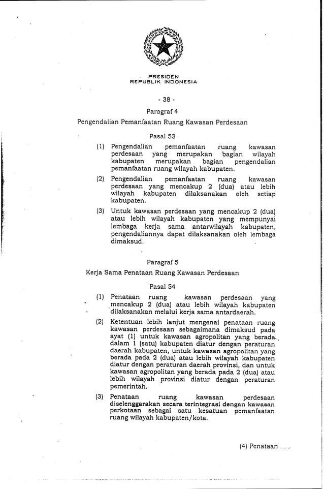 Uu no 26 tahun 2007 tentang ruang | PDF