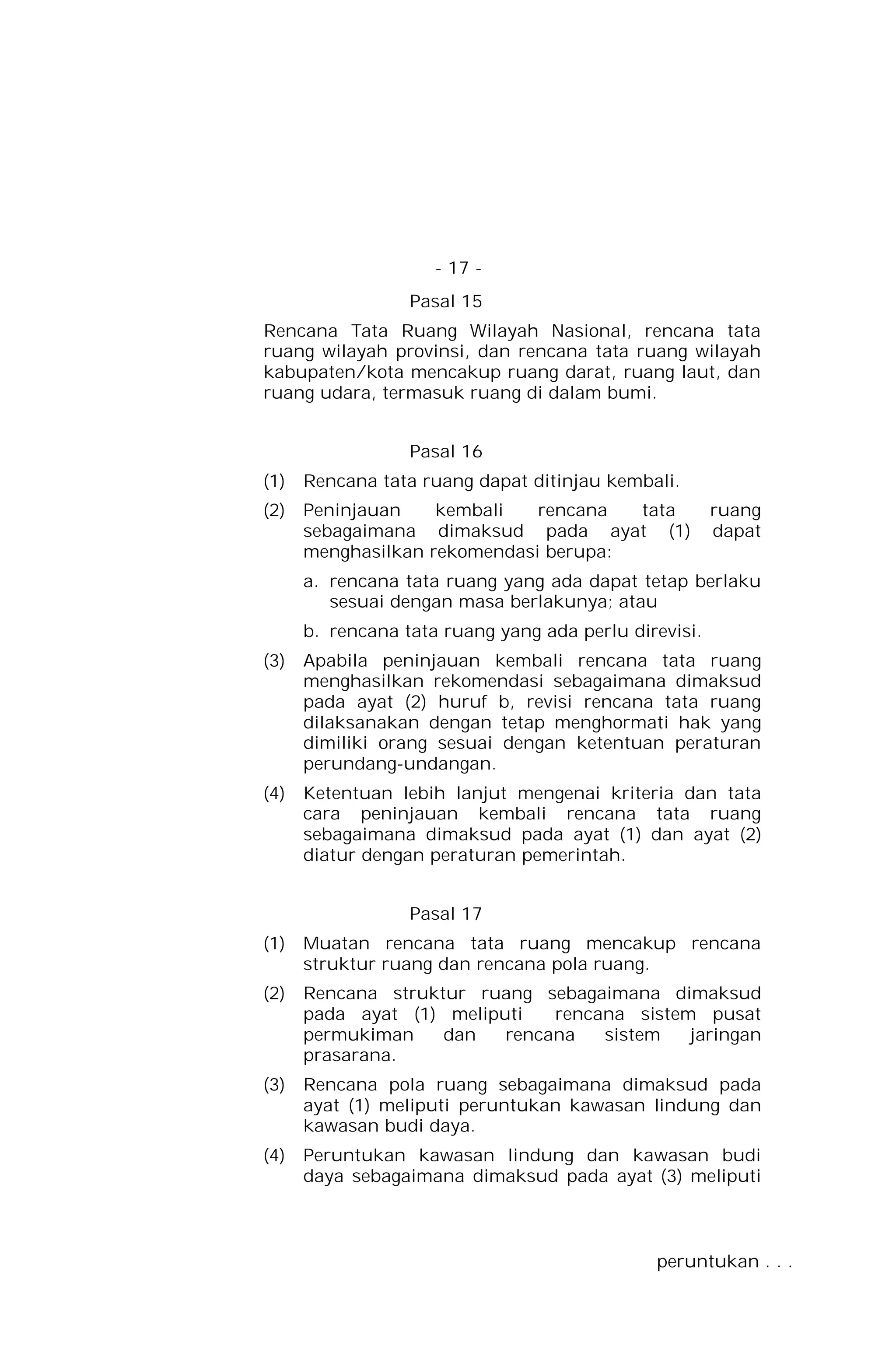 Undang-undang No. 26 Tahun 2007 tentang Penataan Ruang. | PDF