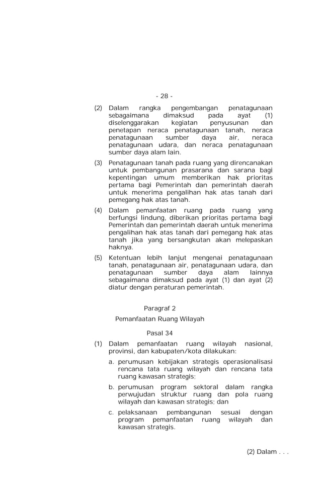 Undang-undang No. 26 Tahun 2007 tentang Penataan Ruang. | PDF