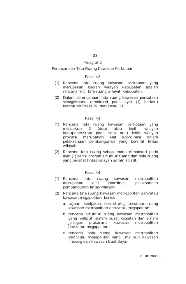 Undang-undang No. 26 Tahun 2007 tentang Penataan Ruang. | PDF