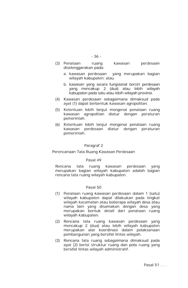 Undang-undang No. 26 Tahun 2007 tentang Penataan Ruang. | PDF
