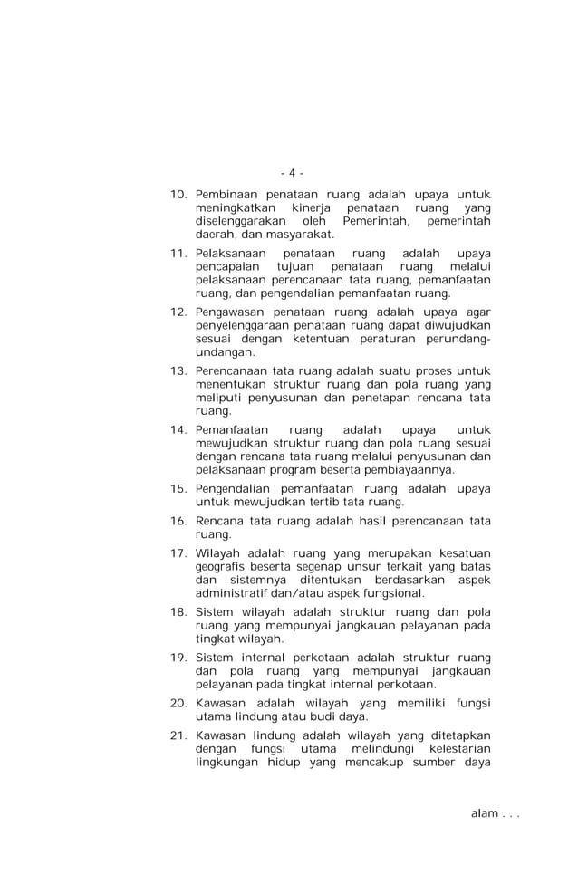 Undang-undang No. 26 Tahun 2007 tentang Penataan Ruang. | PDF