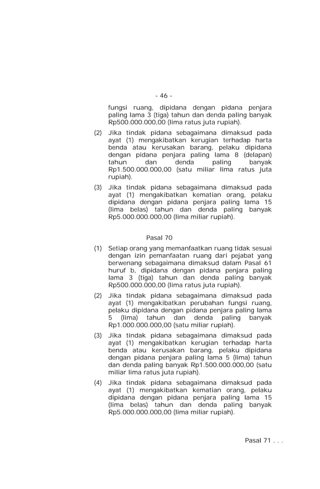 Undang-undang No. 26 Tahun 2007 tentang Penataan Ruang. | PDF