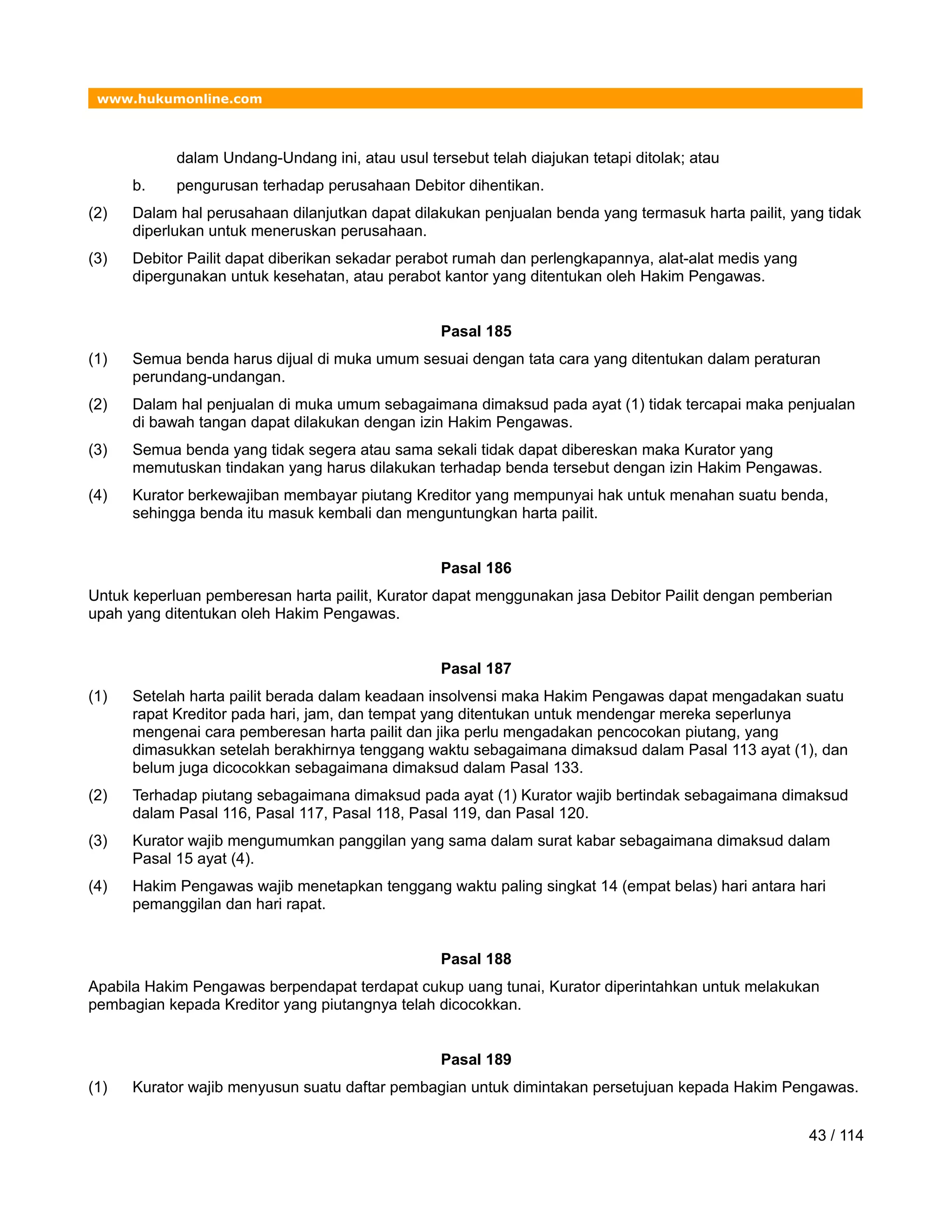 Uu no 37 tahun 2004 tentang kepailitan dan PKPU | PDF