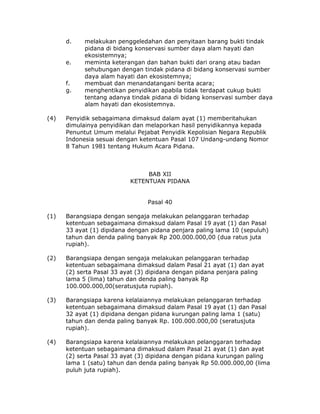 Uu no 5 tahun 1990 tentang konservasi | PDF